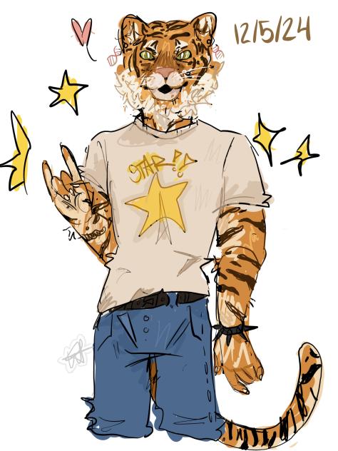 Anthropomorphic tiger - ibisPaint