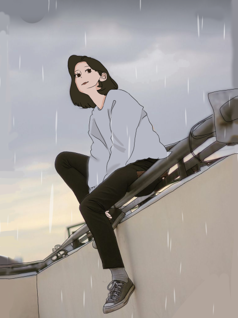 a girl in Rain - ibisPaint