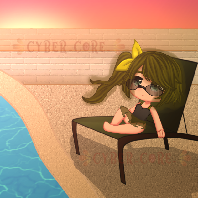 Sunset Pool Day - ibisPaint