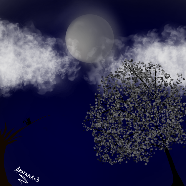 noite de lua cheia - ibisPaint