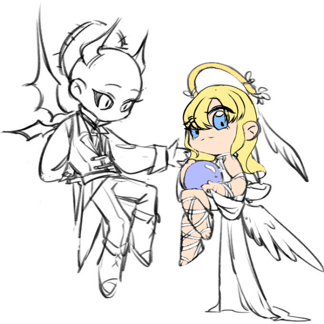 Angle and demon collab - ibisPaint