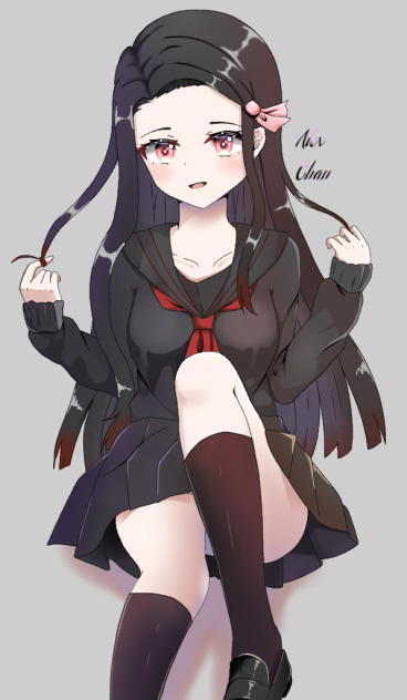 Nezuko School Girl - ibisPaint