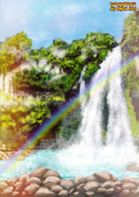 Daylight Waterfall - ibisPaint