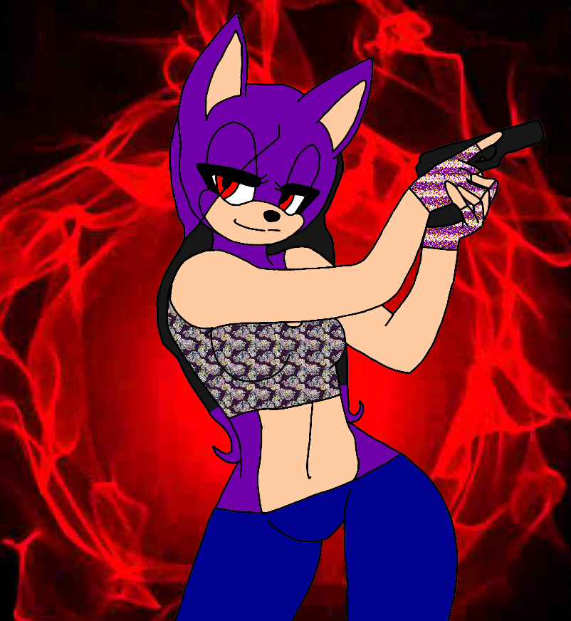 Sharon The Sweet HedgeHog Holding A Gun - ibisPaint