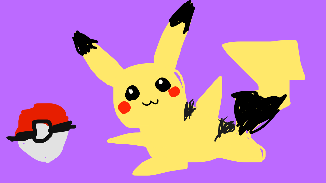 Pikachu on Purple - ibisPaint
