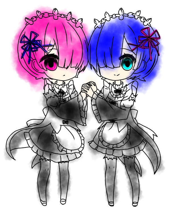 Rem and Ram - ibisPaint