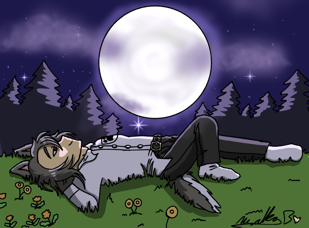 Chilling by the Light of the Moon - ibisPaint