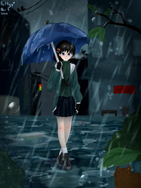 Rainy Day 🌧️🫐🌱 - ibisPaint