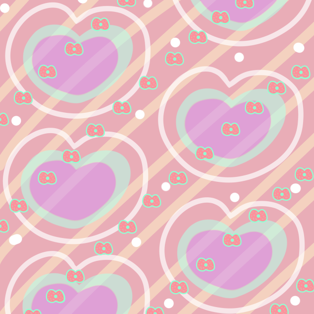 Cute dreamy heart lace background - ibisPaint