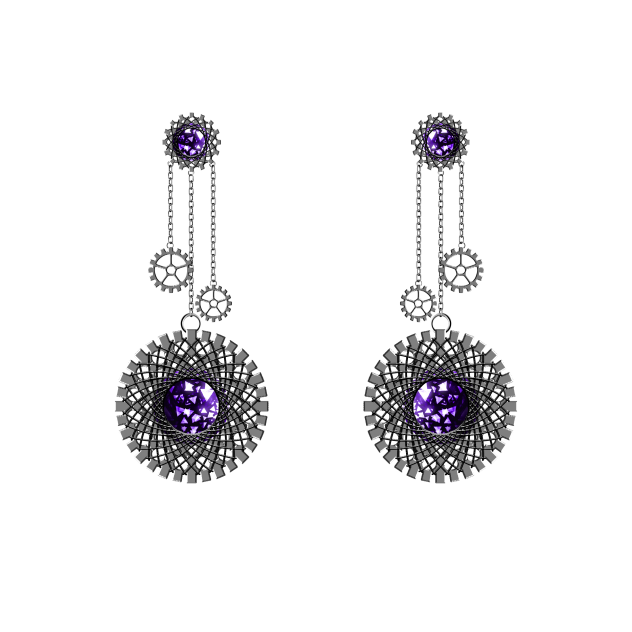 Steampunk earrings (b) - ibisPaint