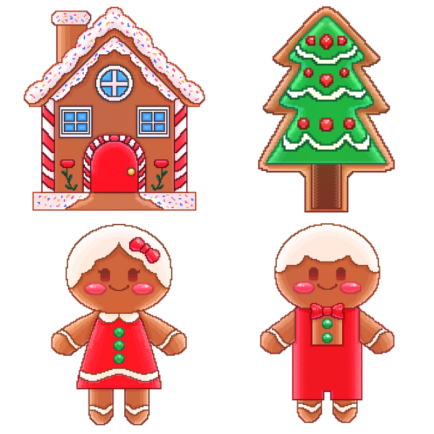 Christmas Gingerbread (pixel) 01 - ibisPaint