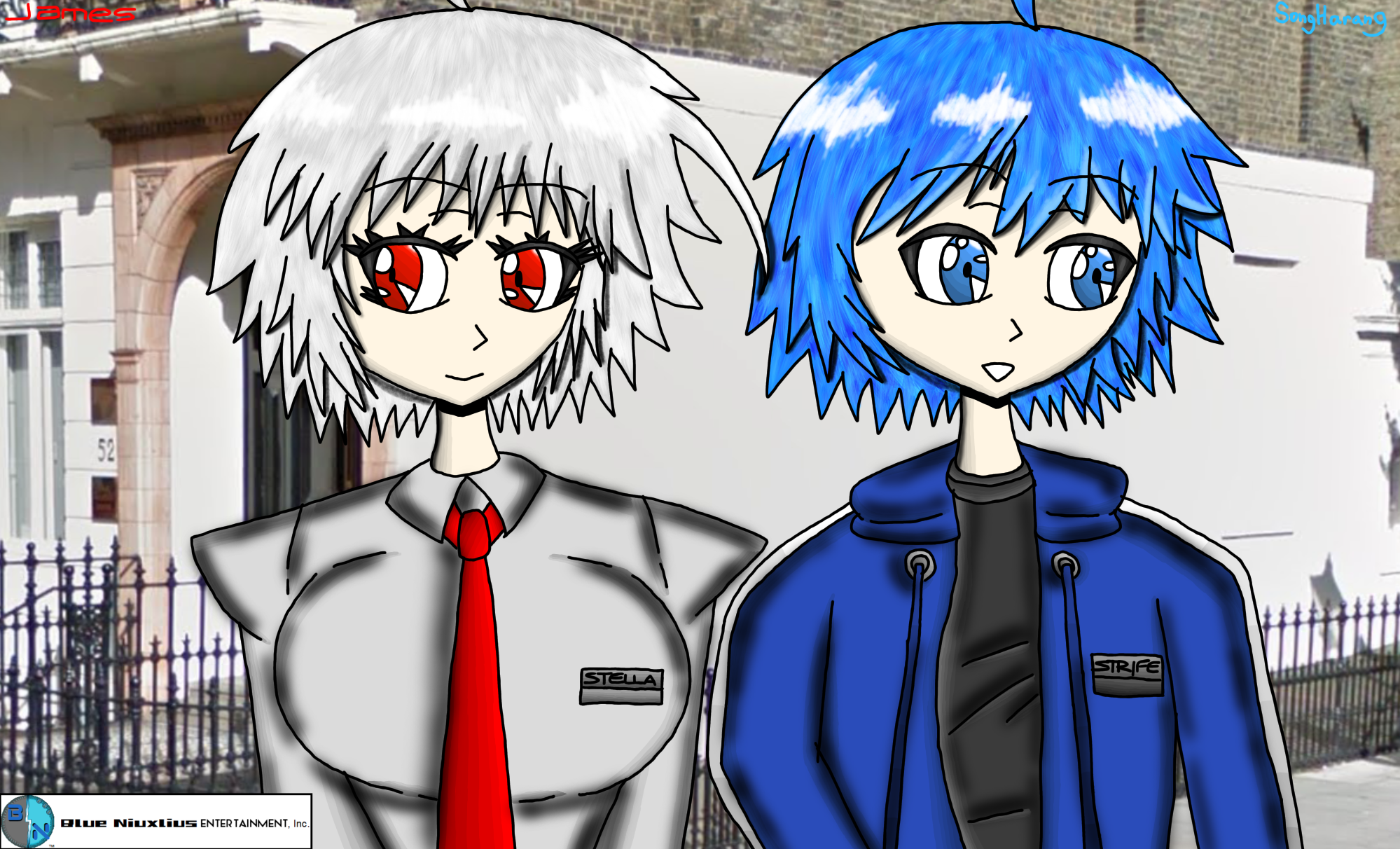White Stella and Blue Strife On Vacation - ibisPaint