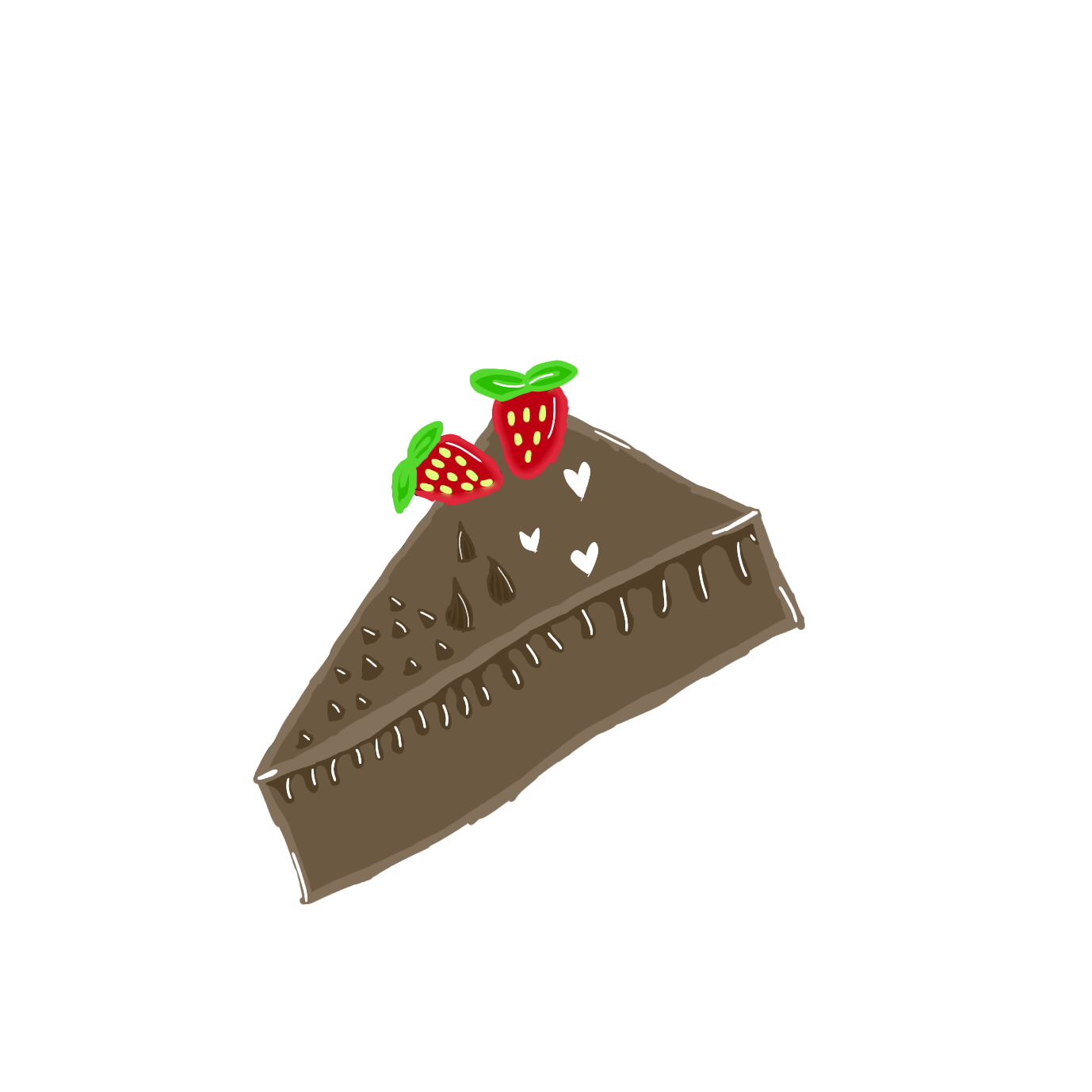 Chocolate cake with straberry🎂🍰🍓 - ibisPaint