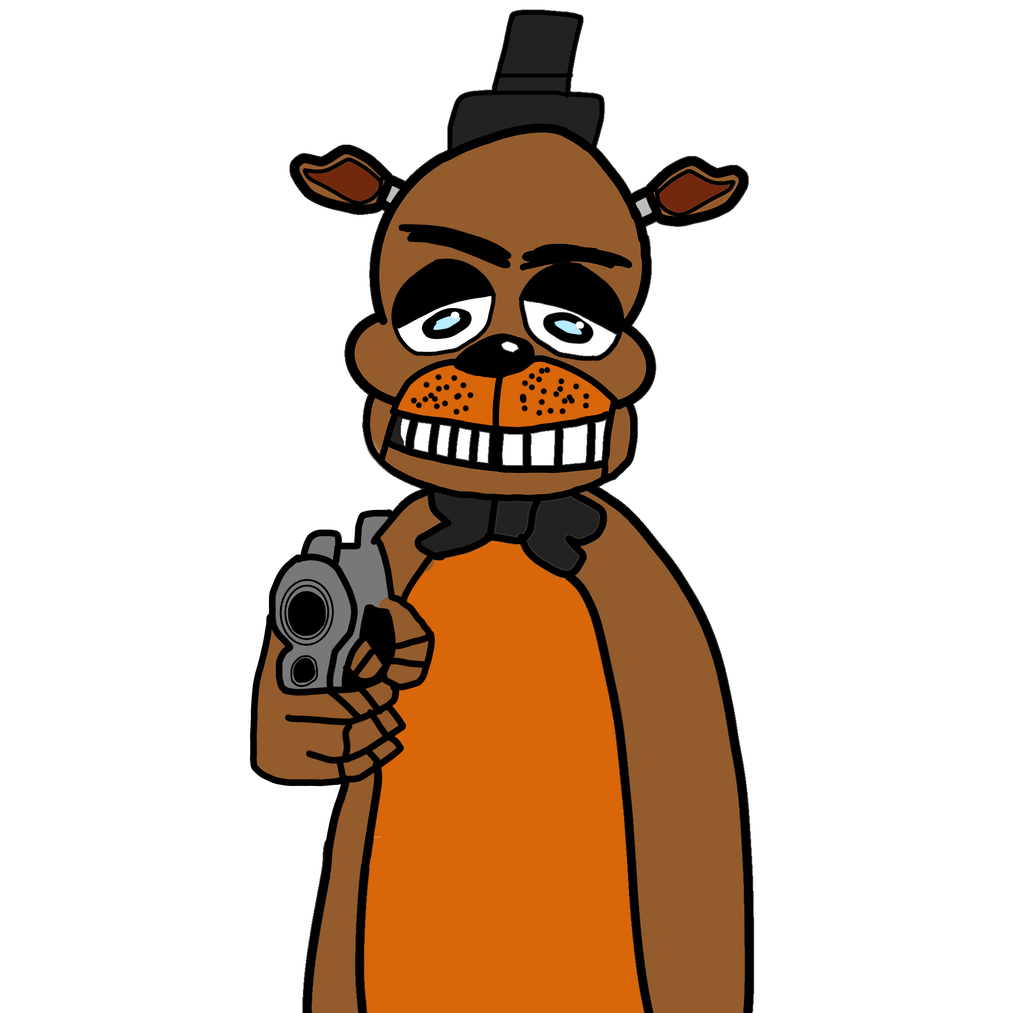 Freddy fazbear with gun but with color - ibisPaint