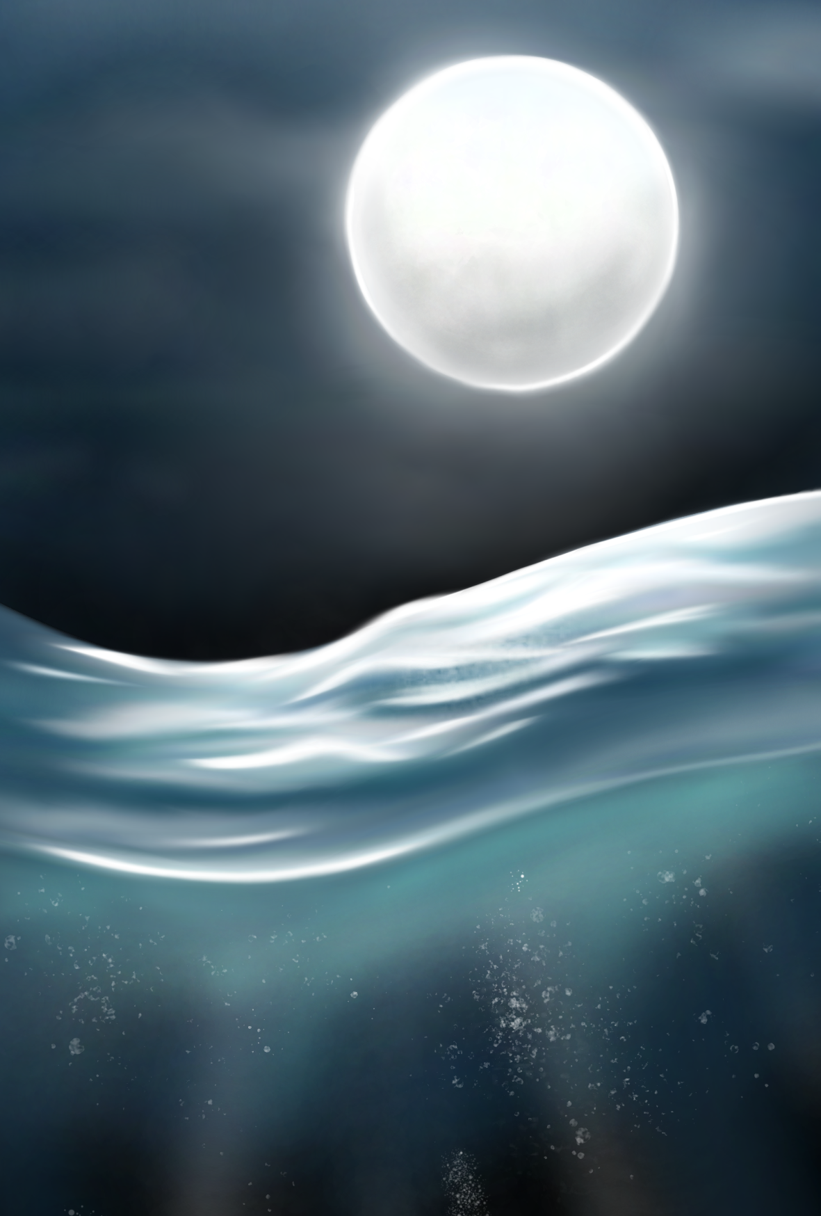 Night ocean - ibisPaint