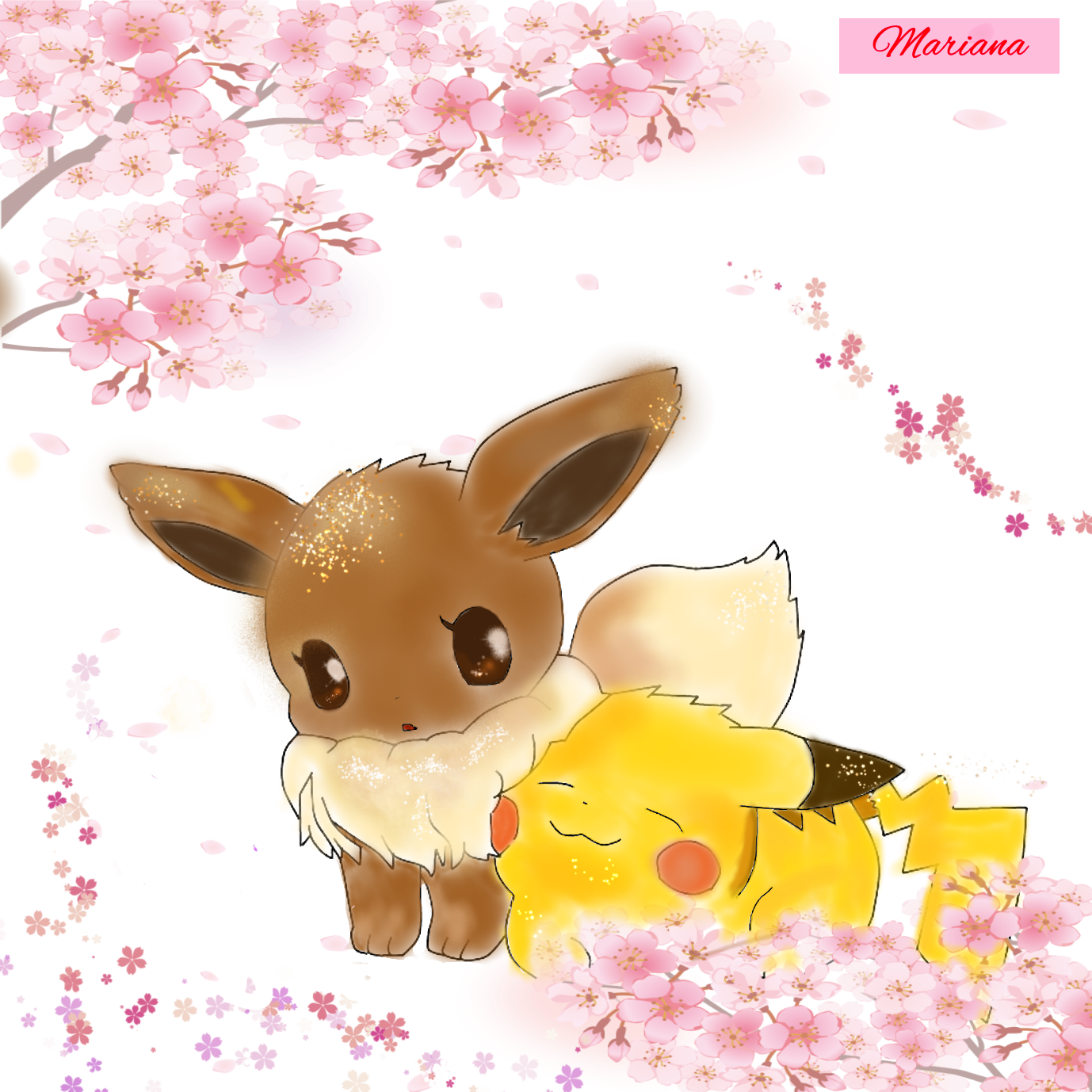 Eevee y Pikachu - ibisPaint