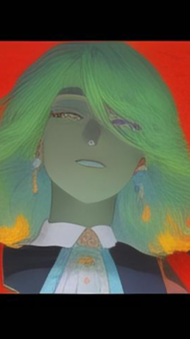 Green haired man - ibisPaint