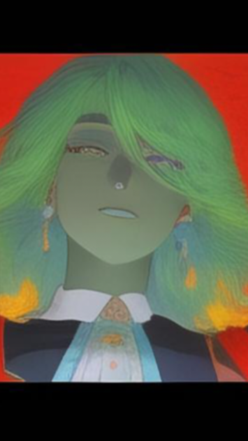 Green haired man - ibisPaint