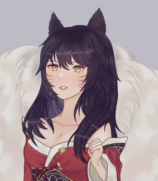Ahri (LoL) fully colored and rendered - ibisPaint