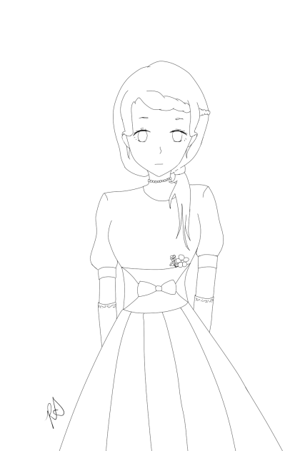 Noble Girl (lineart) - ibisPaint