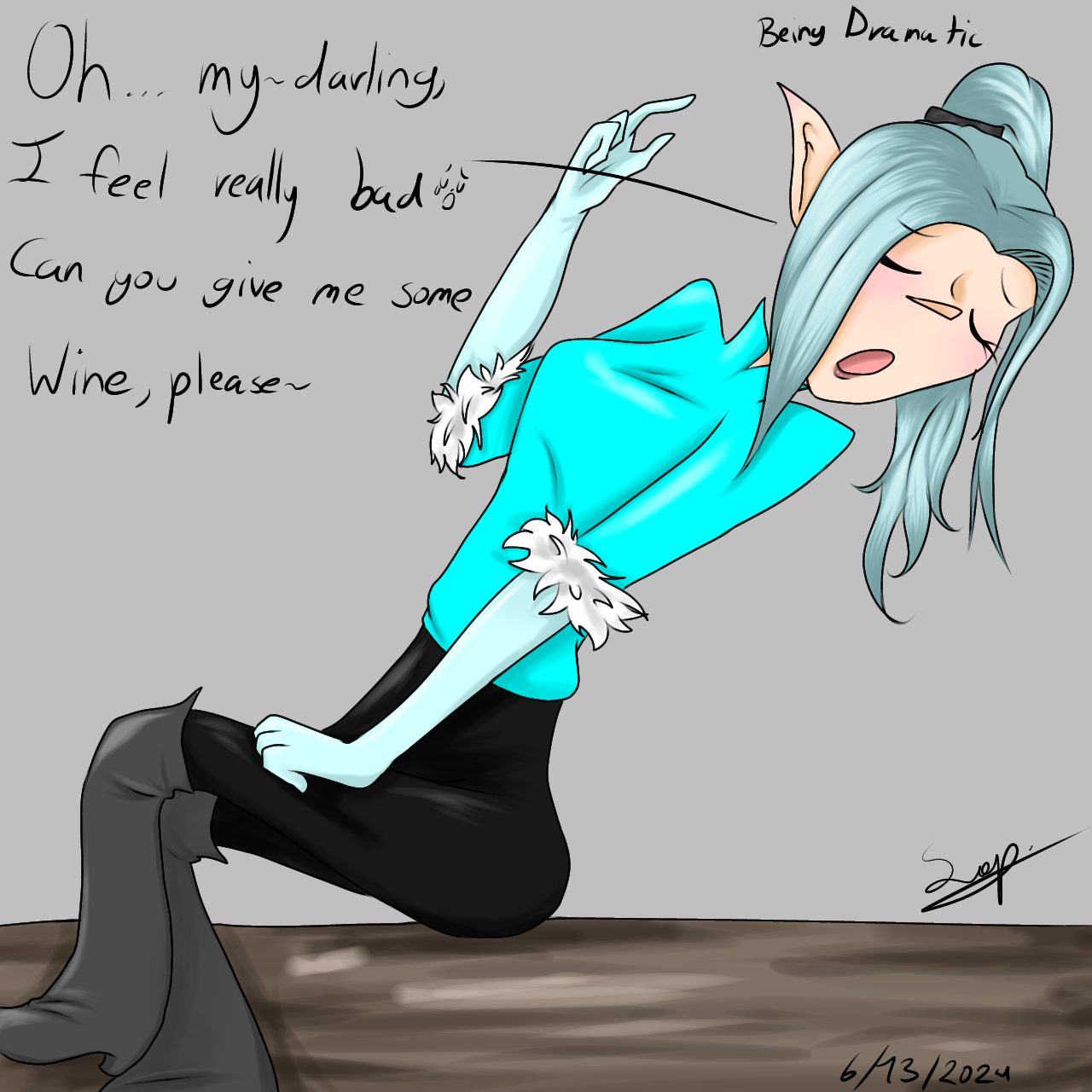 She making a joke of her friend - ibisPaint