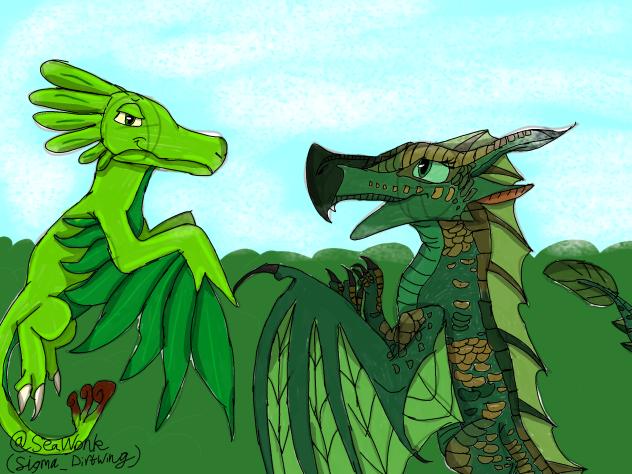 Plant dragon and Sundew(DragonVale x WoF - ibisPaint