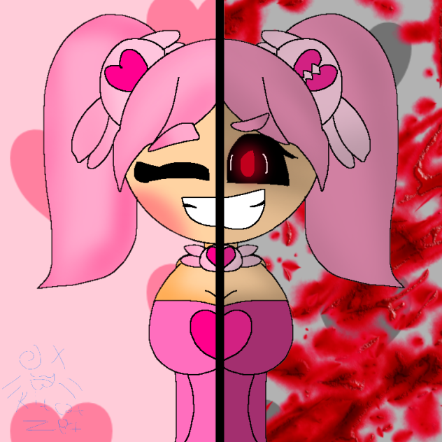 Heart pink Super girl.exe (Blood Waring) - ibisPaint