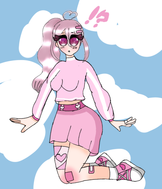 pink flying girl - ibisPaint