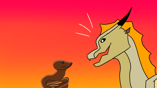 Baby Cobra meets a snekk - ibisPaint