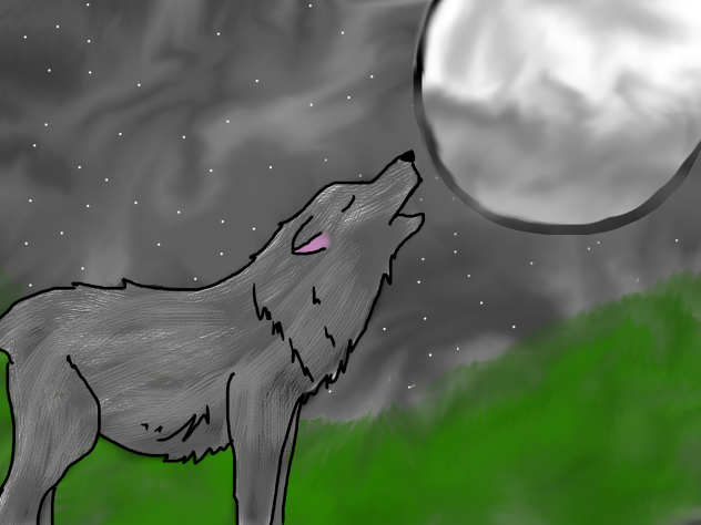 Howling Wolf Drawing - ibisPaint