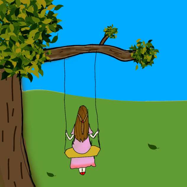 girl on a swing - ibisPaint