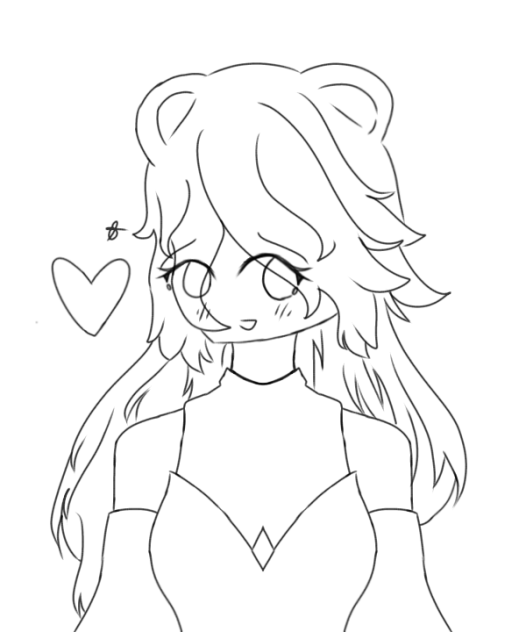 A Cute Panda Girl Lineart - ibisPaint