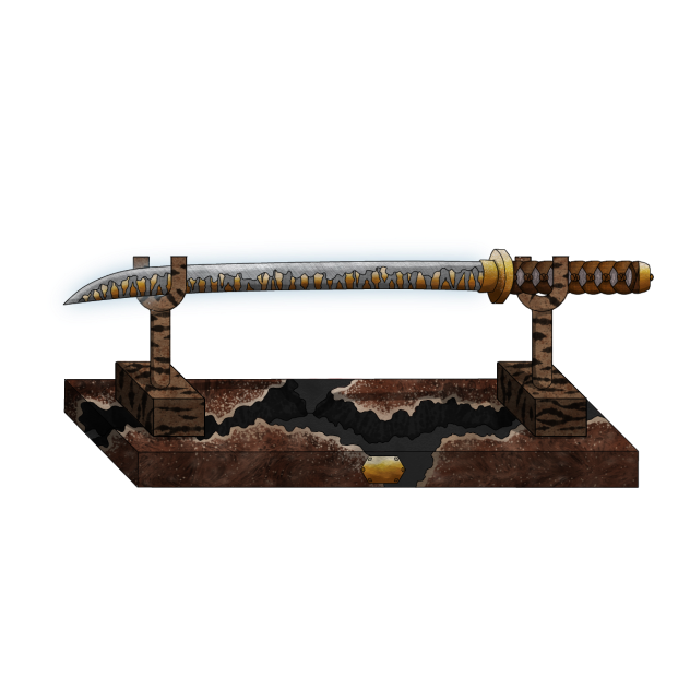 Magic katana on a river table - ibisPaint