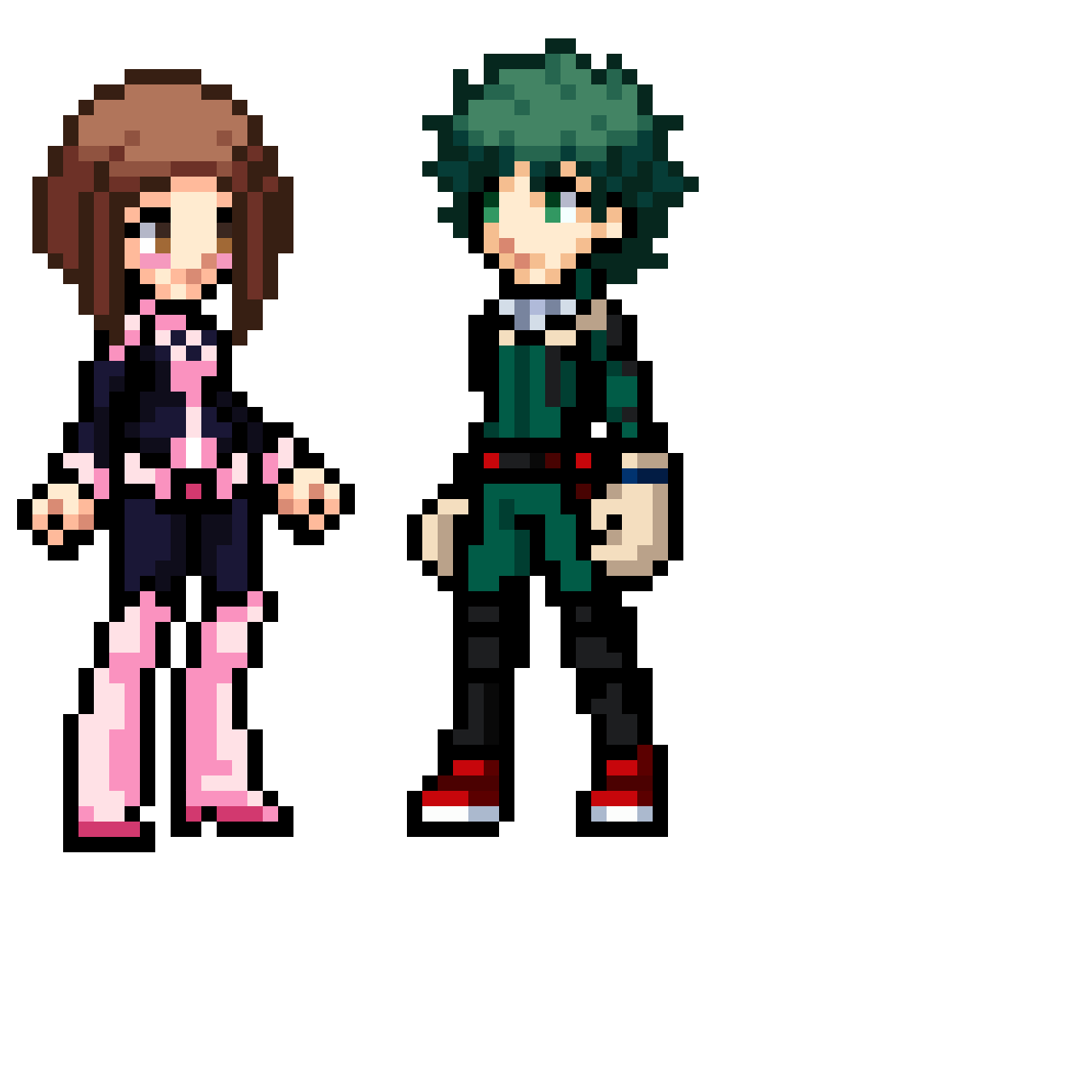 Pixel art Deku and Ochako - ibisPaint