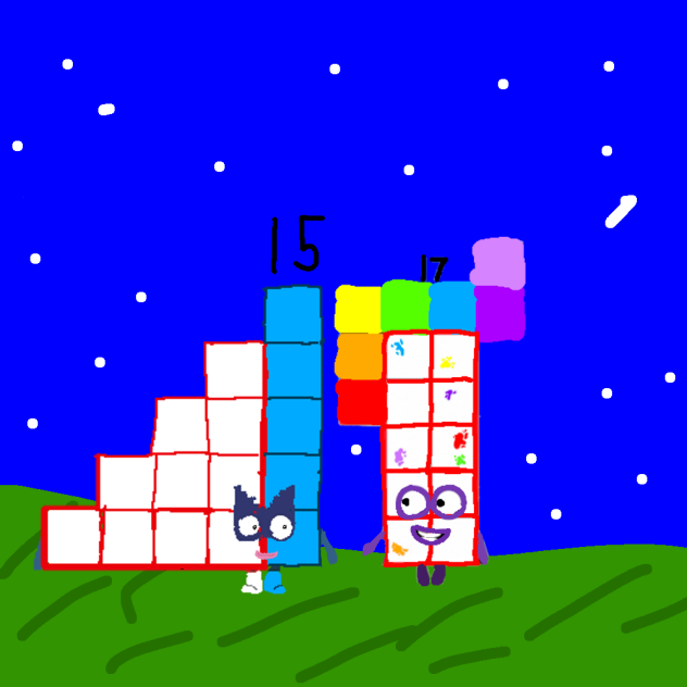 15 and 17 numberblocks - ibisPaint