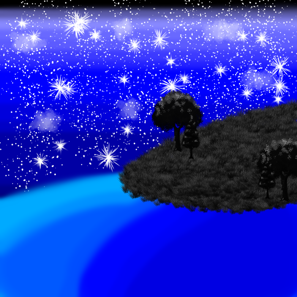 night on a small island. - ibisPaint