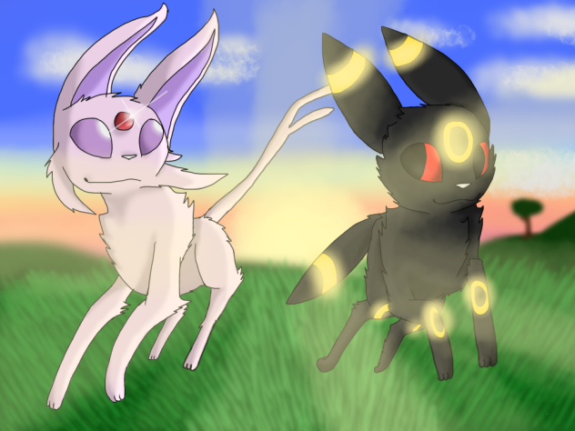 Espeon + Umbreon - ibisPaint