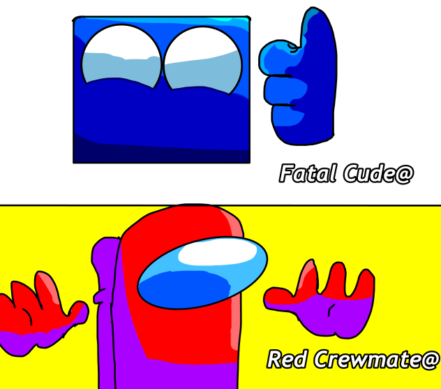Fatal Cude and red Crewmate - ibisPaint