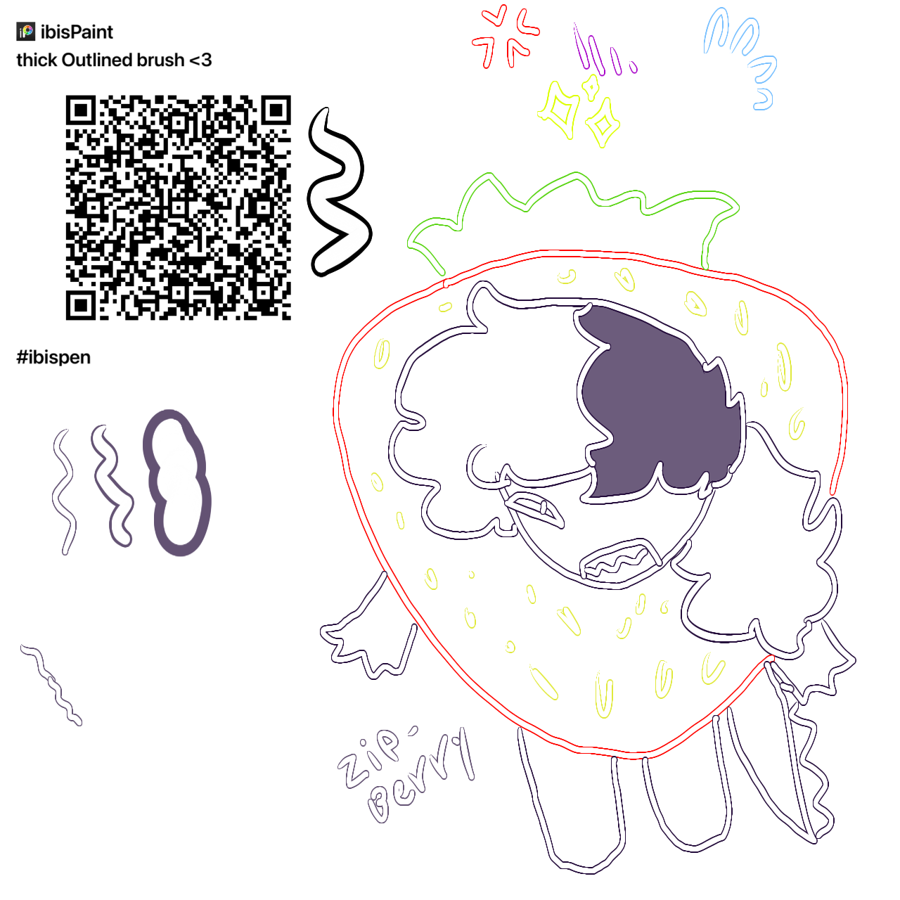 thick Outlined brush - ibisPaint