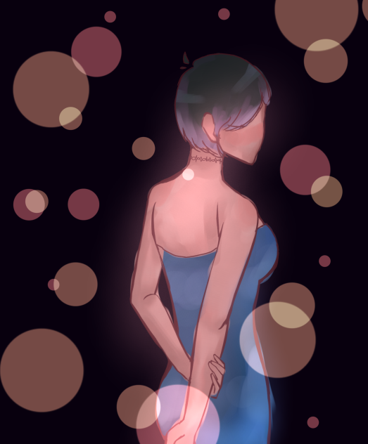 Blue Dress Lady - ibisPaint