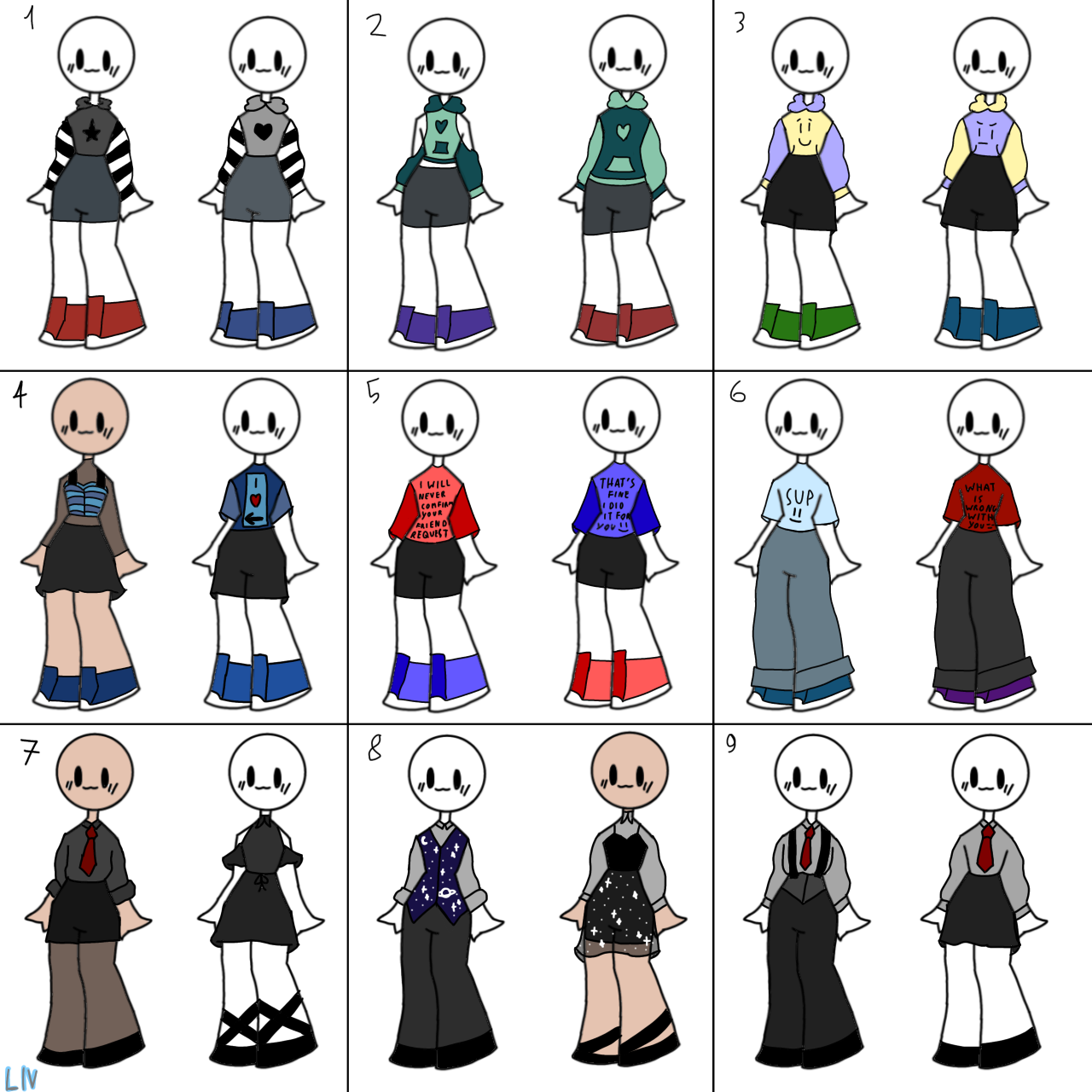 Free To Use Outfits(matching edition) - ibisPaint