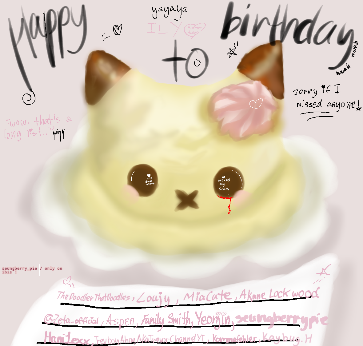 (TW; blood) happy bday to these peeps!! - ibisPaint