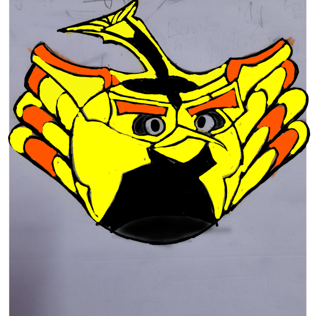 Angry birds Bomb Golden wings hat - ibisPaint