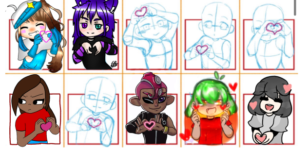 Hand heart collab - ibisPaint