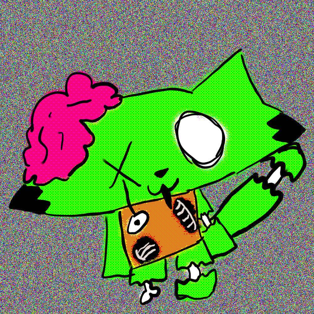 zombie cat but retro - ibisPaint