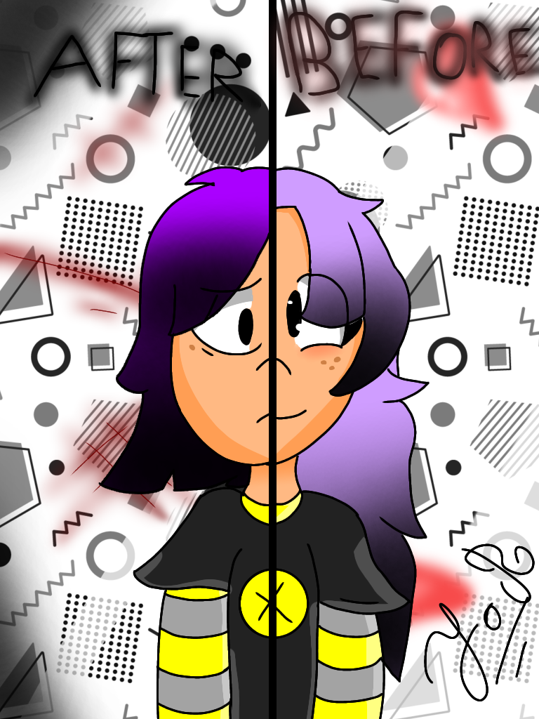 Girl before and after. - ibisPaint