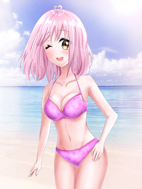 Sakurako on the beach - ibisPaint