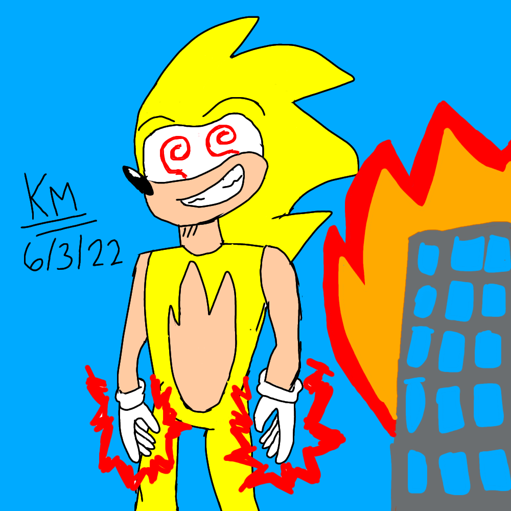 Evil super Sonic drawing - ibisPaint
