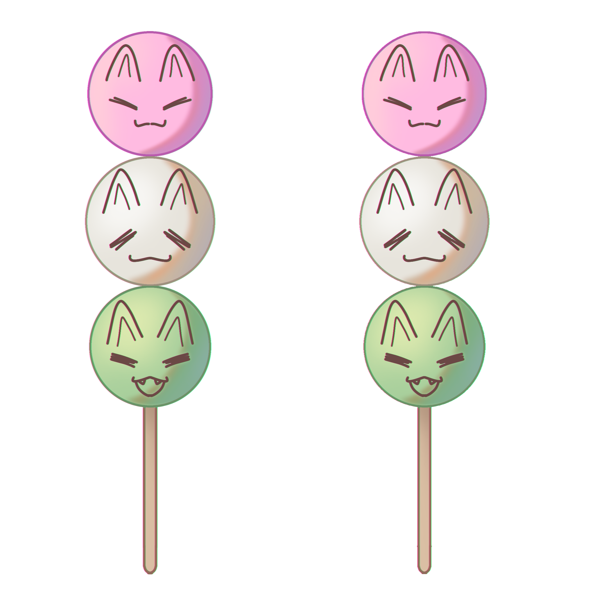 kitsune dango stickers - ibisPaint