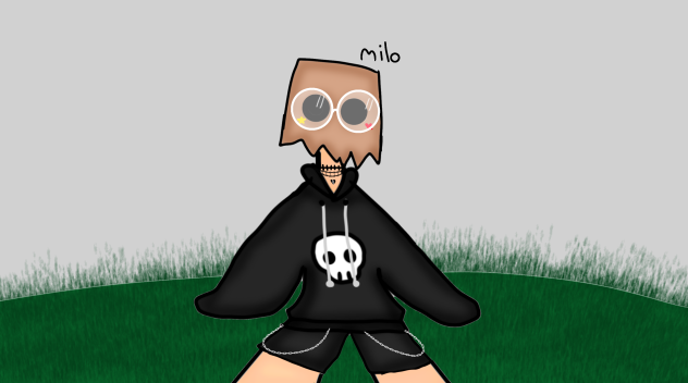random paper bag head drawing - ibisPaint